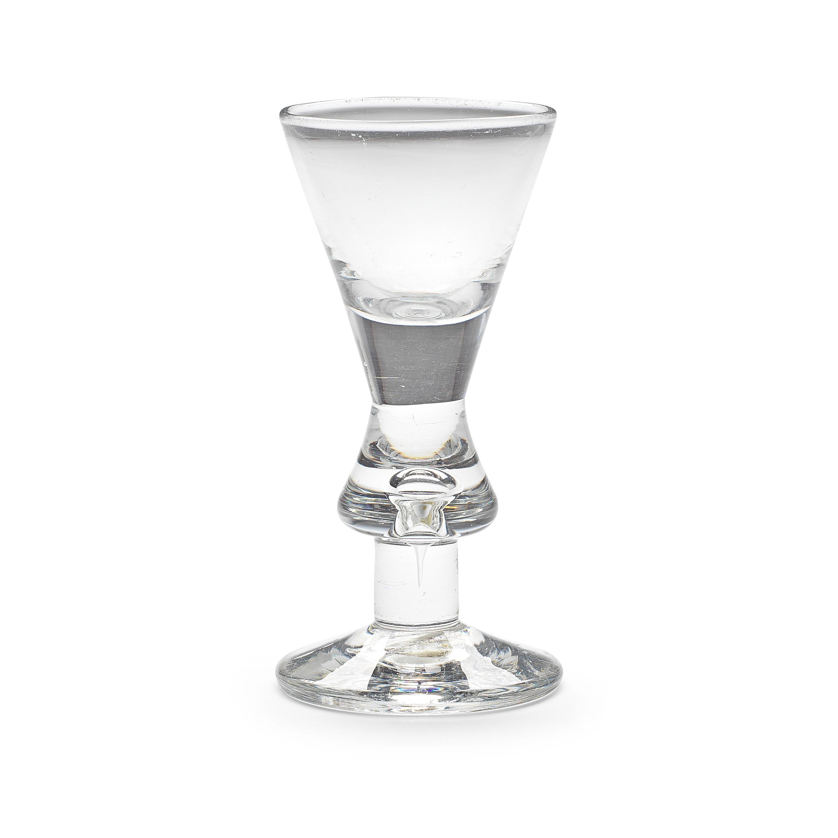 Bonhams : An early heavy baluster wine glass, circa 1700