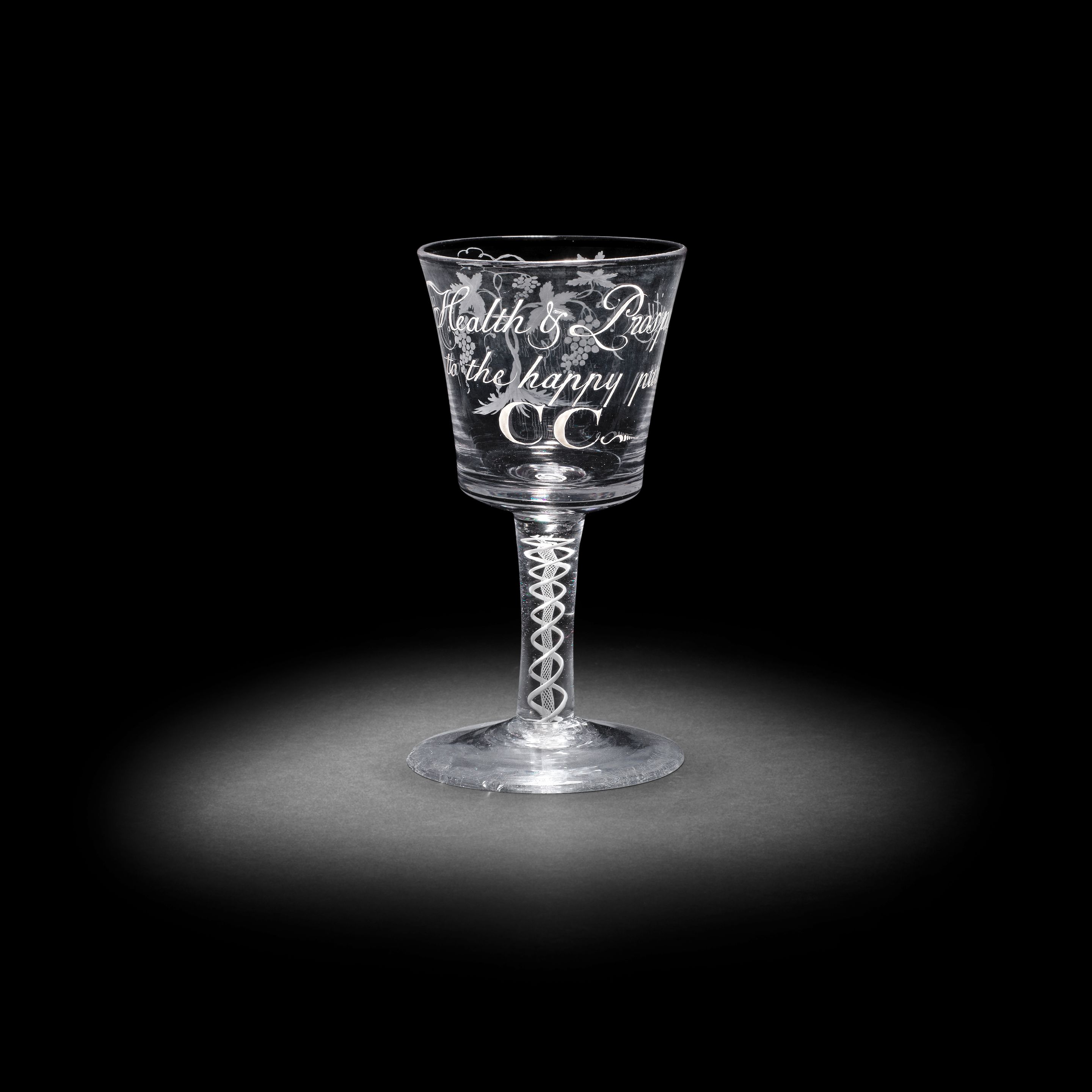 Bonhams : An exceptionally rare Beilby enamelled opaque twist marriage ...