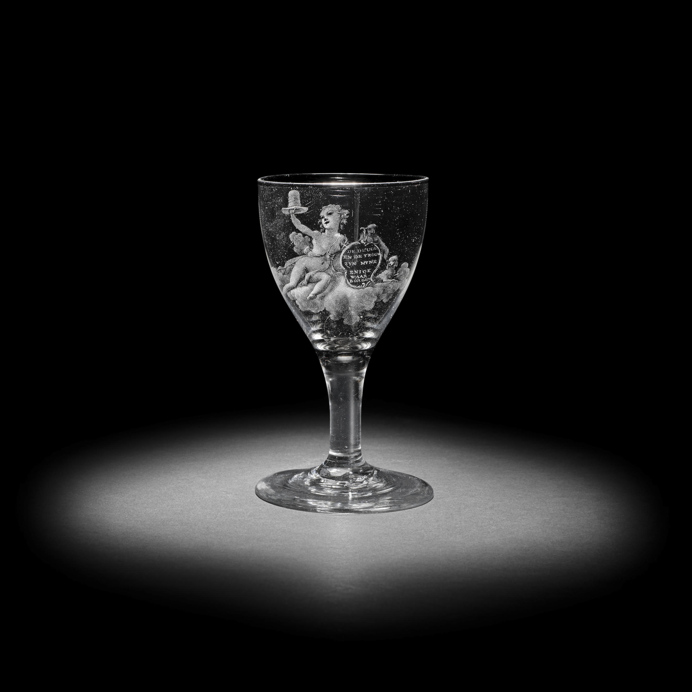Bonhams A Fine Dutch Stipple Engraved Wine Glass By David Wolff