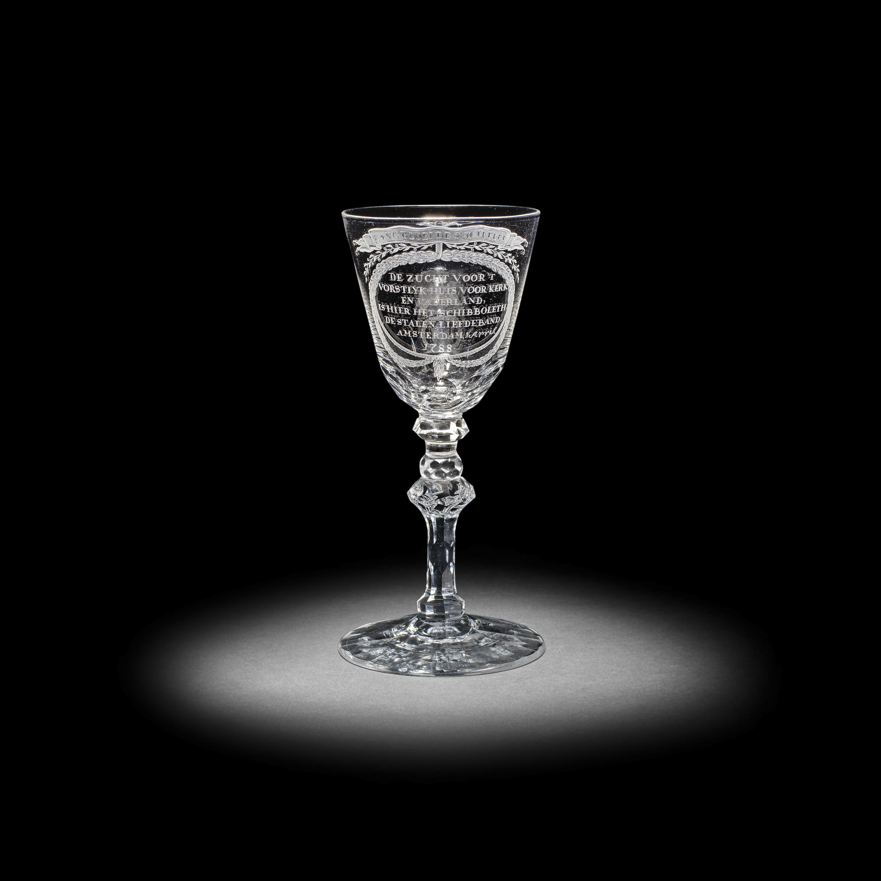 Bonhams A Very Rare Dutch Engraved Facet Cut Baluster Orangist