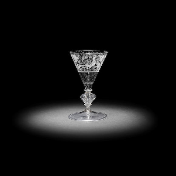 Bonhams A Rare Dutch Engraved Façon De Venise Wine Glass Last
