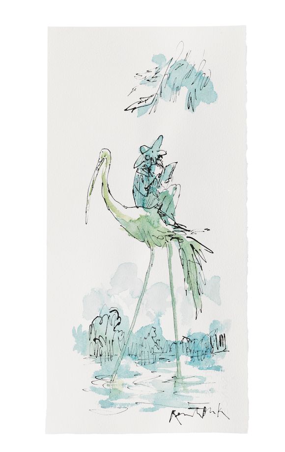 Bonhams : Sir Quentin Blake (British, born 1932) Wading Bird with Rider ...