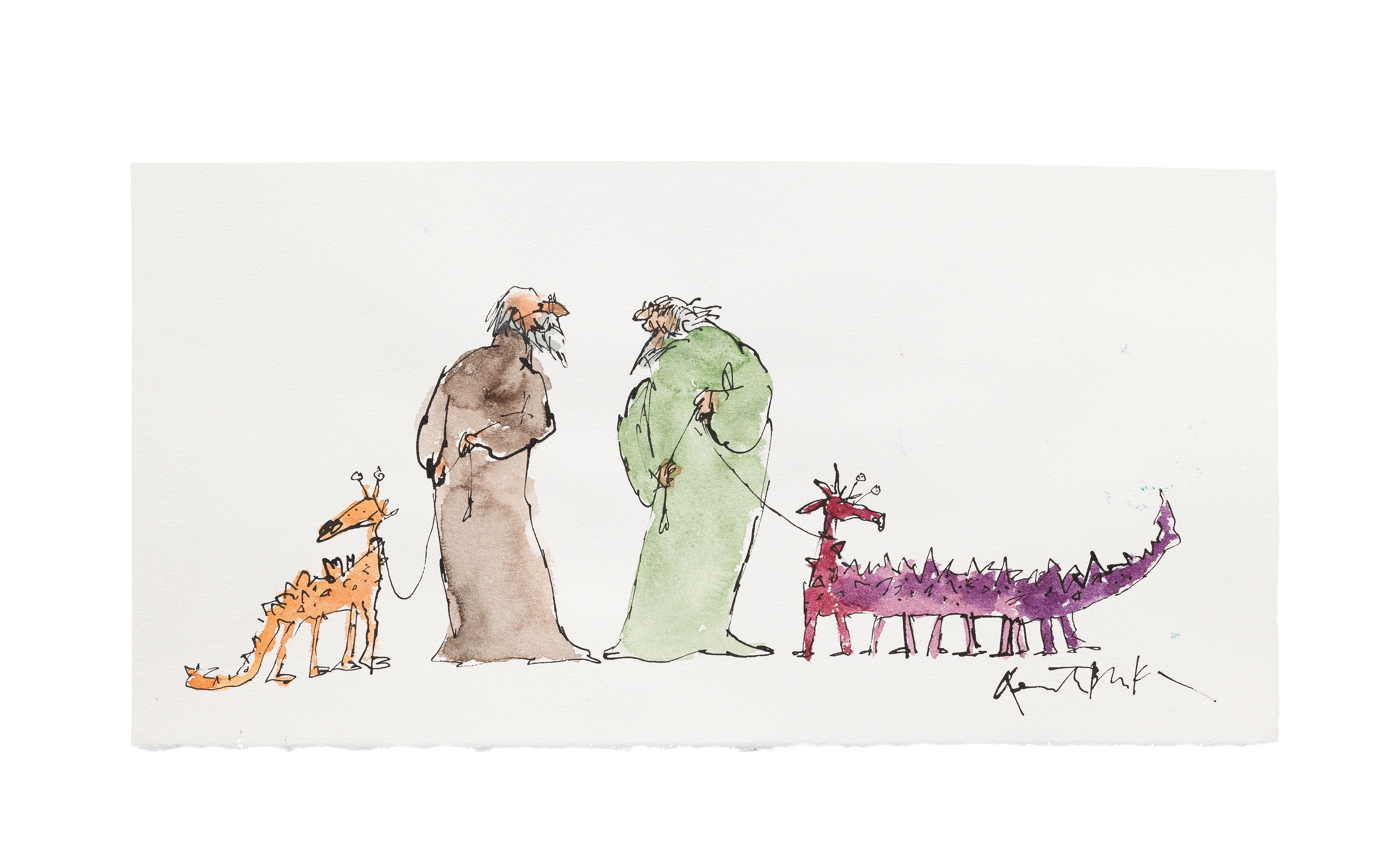 Bonhams : Sir Quentin Blake (British, born 1932) Walking with Dragons ...
