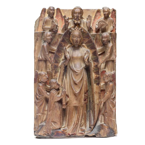 Bonhams : A Medieval Nottingham alabaster relief carved rectangular ...