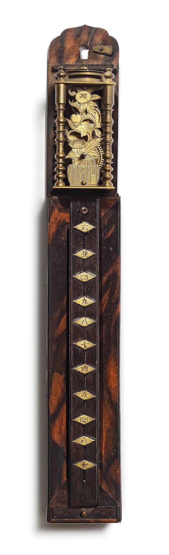 Bonhams : A 19th century Japanese hardwood Shaku-dokei Kuniyuki 国行