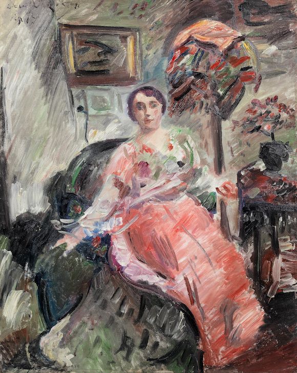 Bonhams : LOVIS CORINTH (1858-1925) Dame im Salon (Painted in 1917)