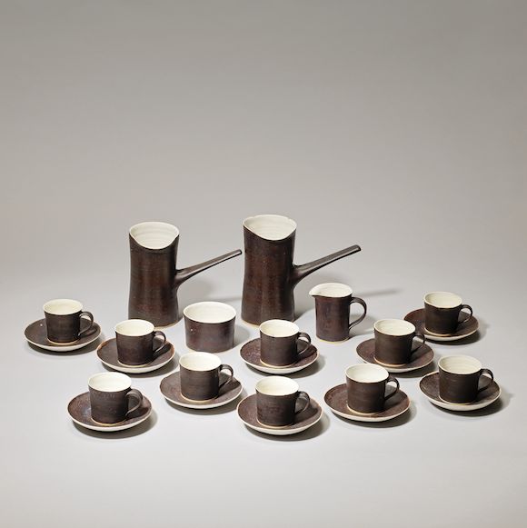 Bonhams : Lucie Rie Coffee set for ten, circa 1958