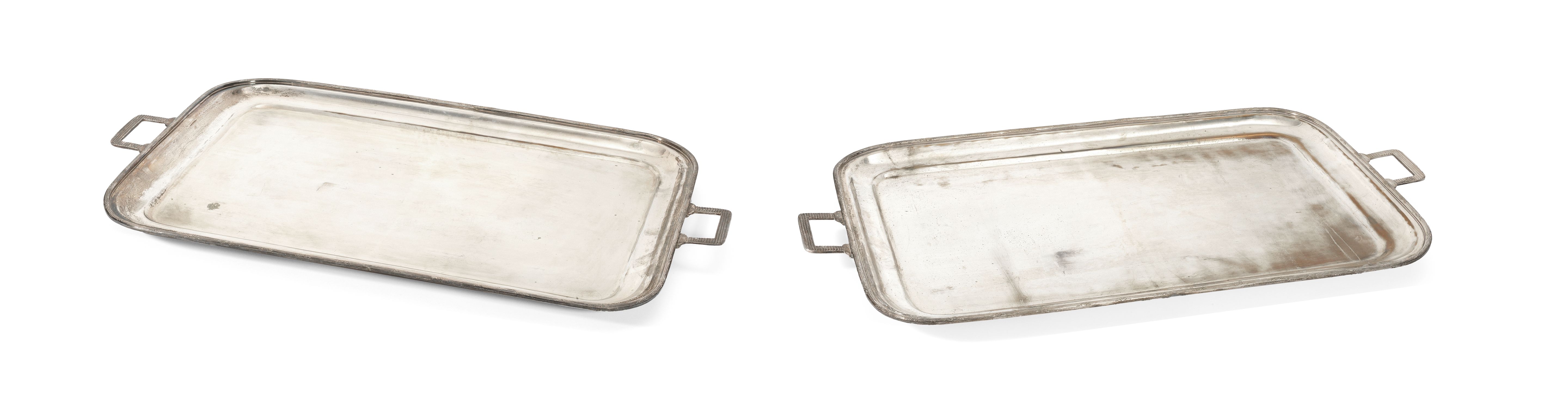 Bonhams : A pair of large silver-plated butler's trays 20th century (2)