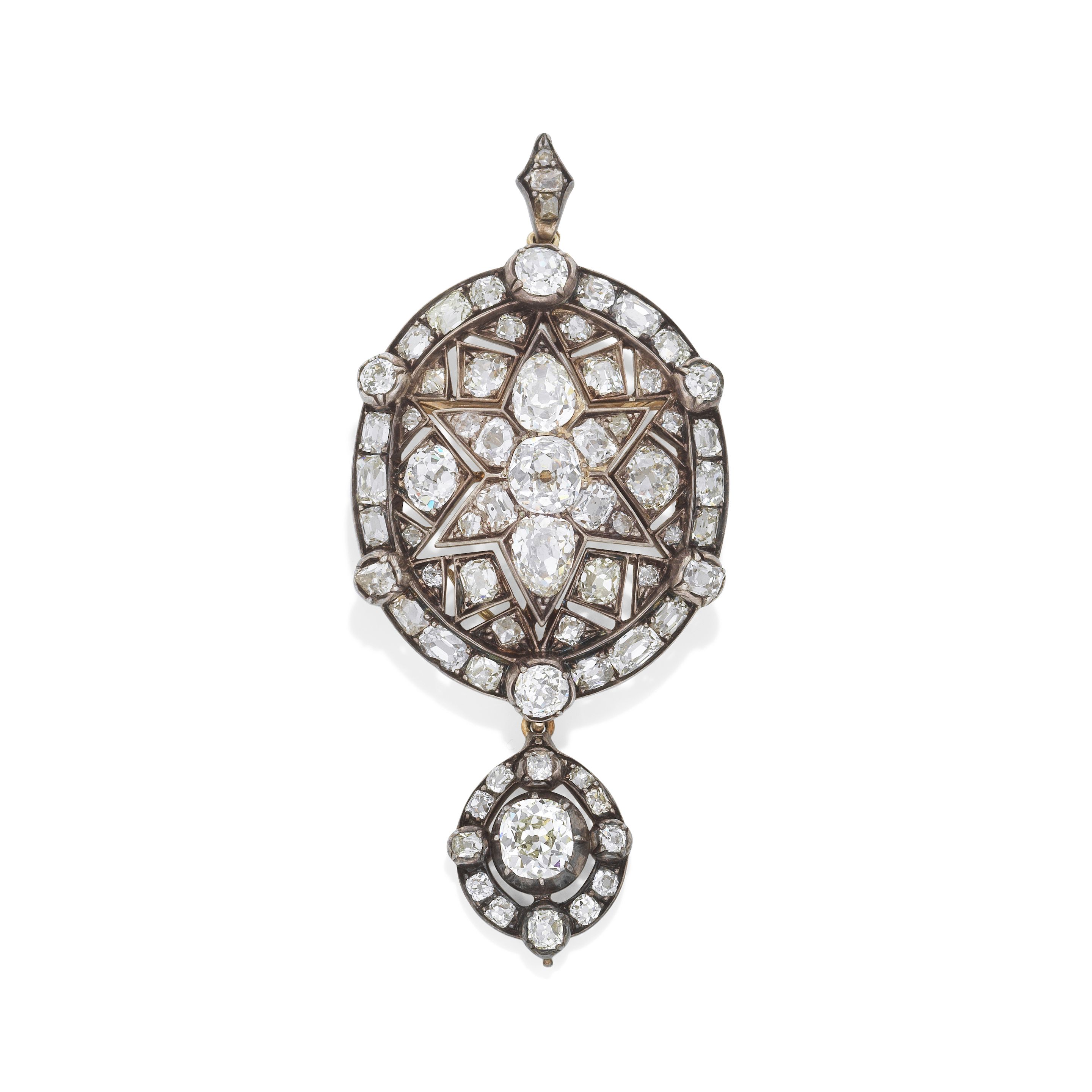 Bonhams : DIAMOND BROOCH/PENDANT, LATE 19TH CENTURY