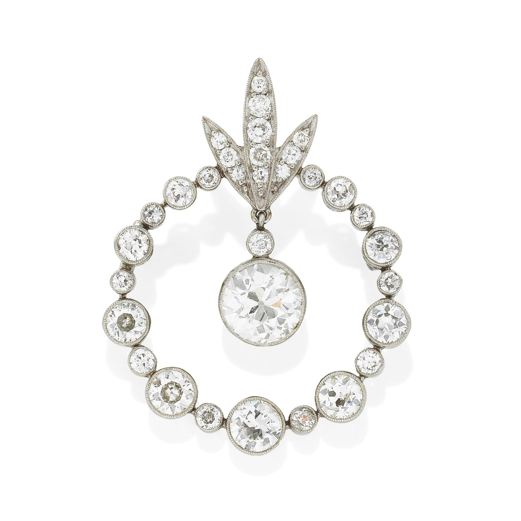 Bonhams : DIAMOND BROOCH/PENDANT