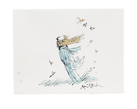 Bonhams : Sir Quentin Blake (British, born 1932) Windy Day (unframed ...