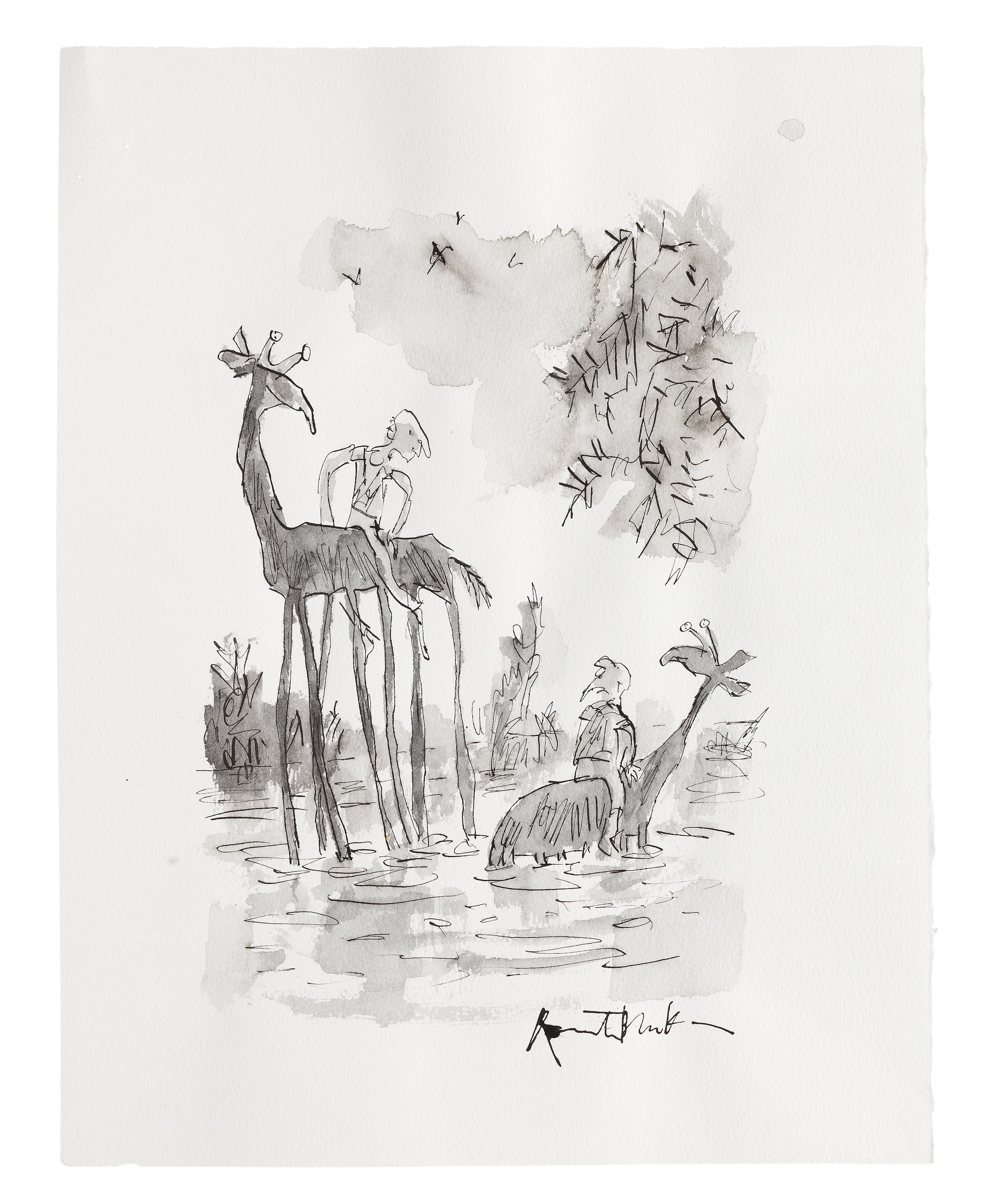 Bonhams : Sir Quentin Blake (British, born 1932) Beasts in the Water ...
