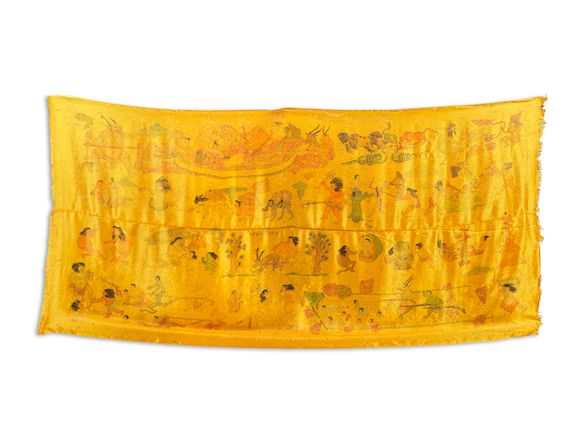 Bonhams Cornette de Saint Cyr : TENTURE EN SOIE BRODÉE PEINTE ...