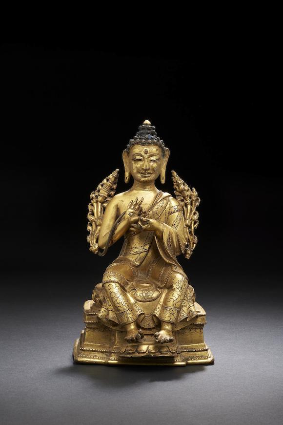 Bonhams A Tibetan Gilt Copper Alloy Figure Of Maitreya Sealed 17th
