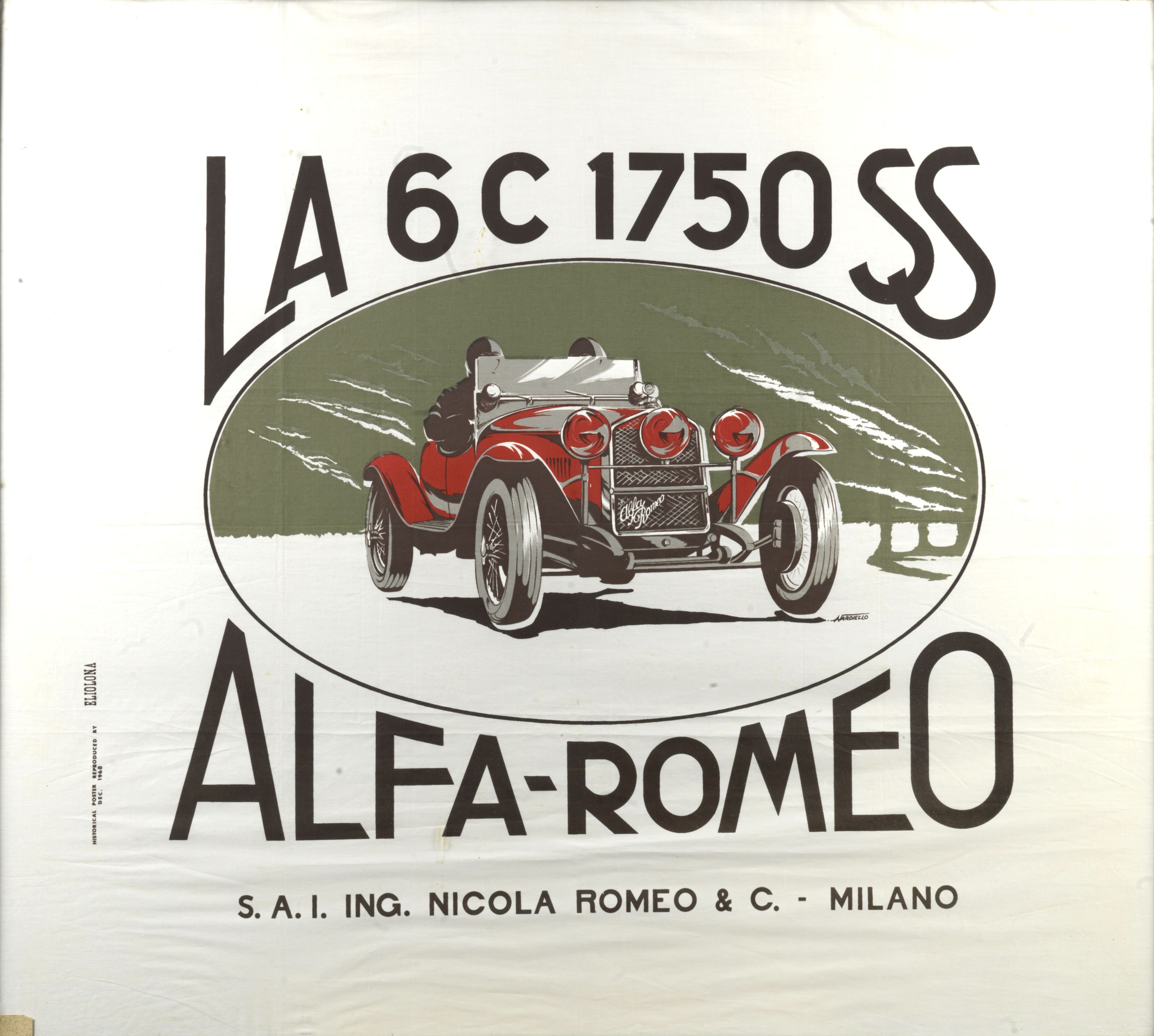 Bonhams Cars : An 'Alfa Romeo 6c 1750 SS' print, Italian, 1968 ...