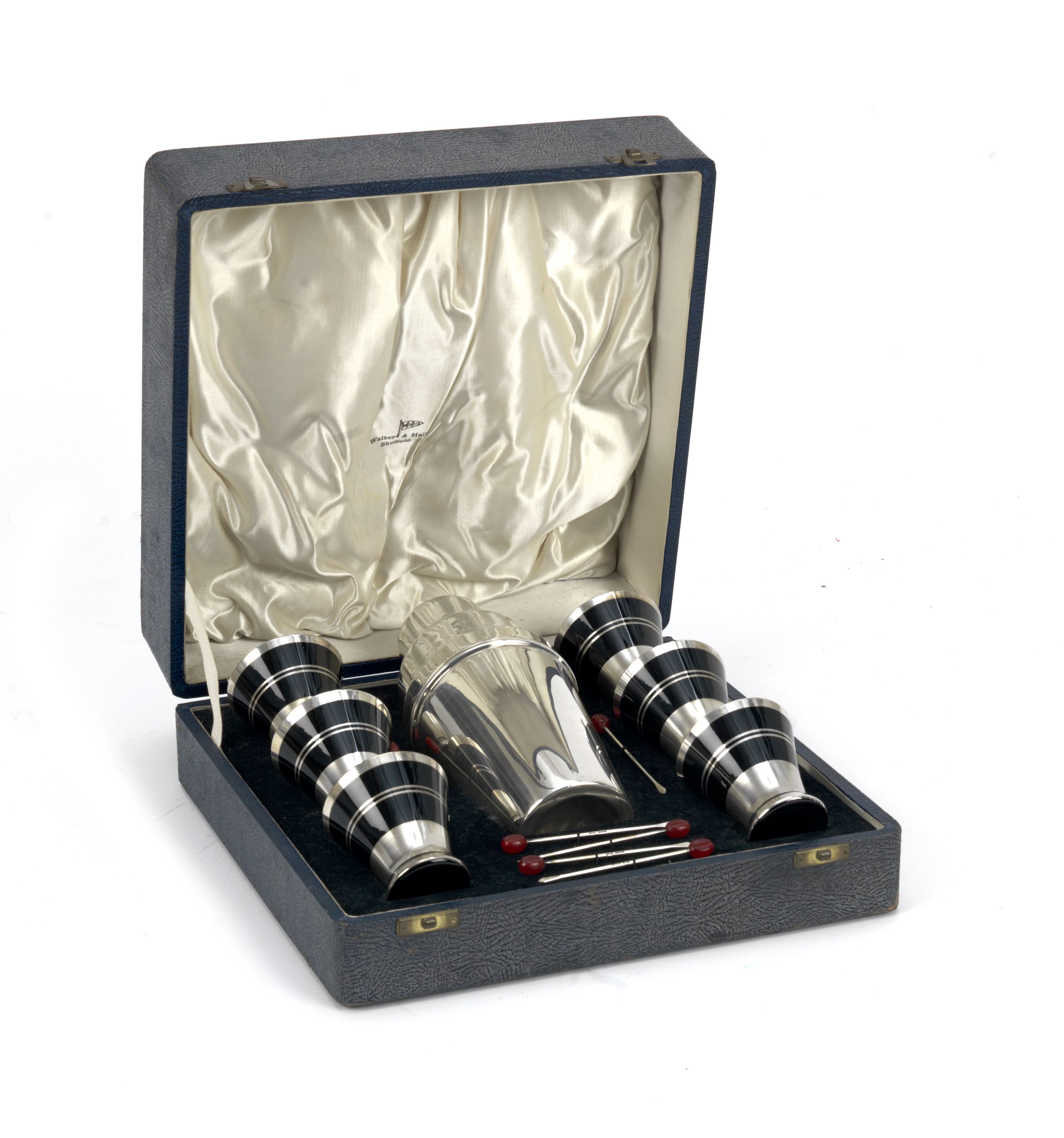 Bonhams Cars : A cased Art Deco cocktail set for six persons by Walker ...