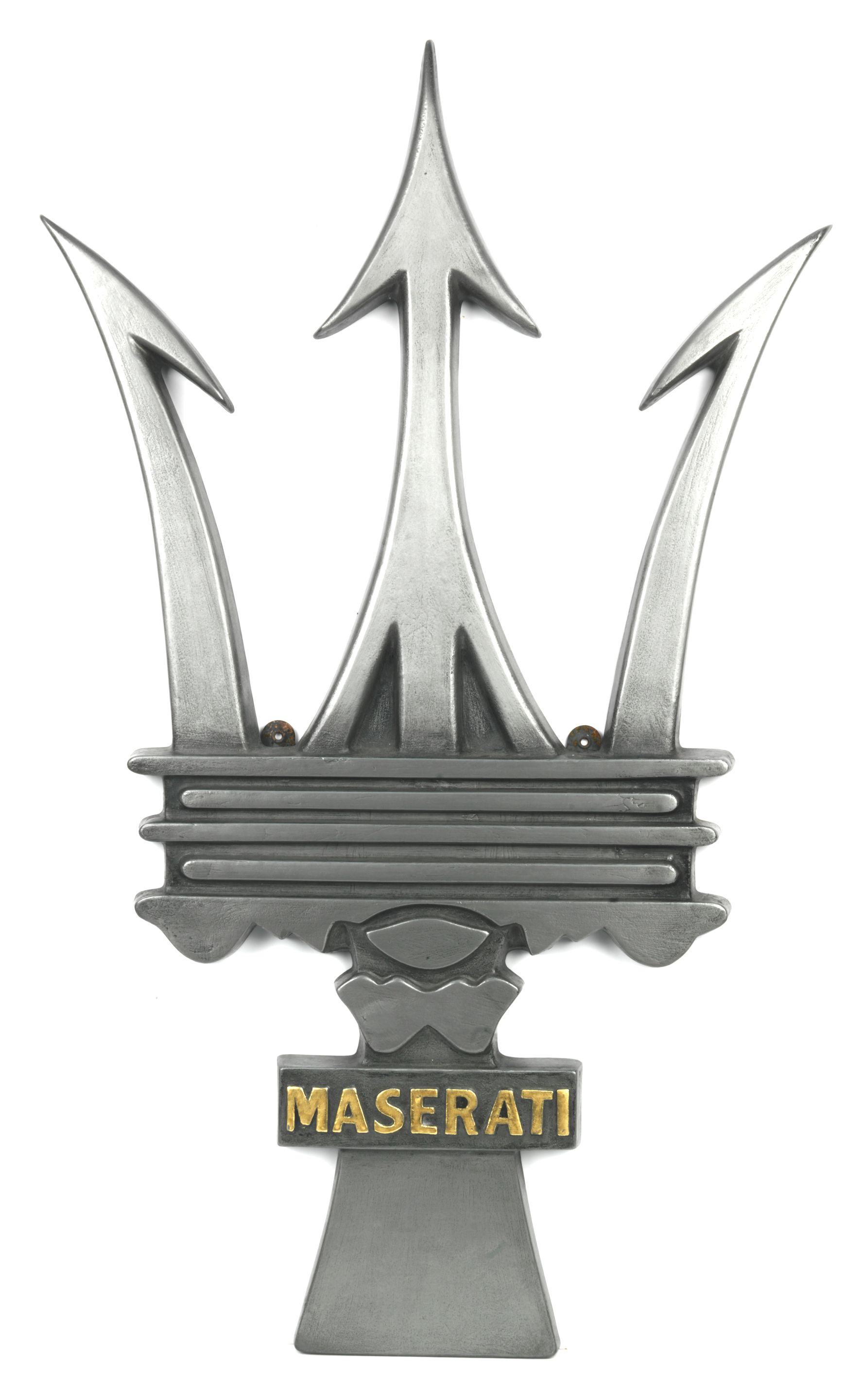 Bonhams Cars : A 'Maserati Trident' garage display emblem,