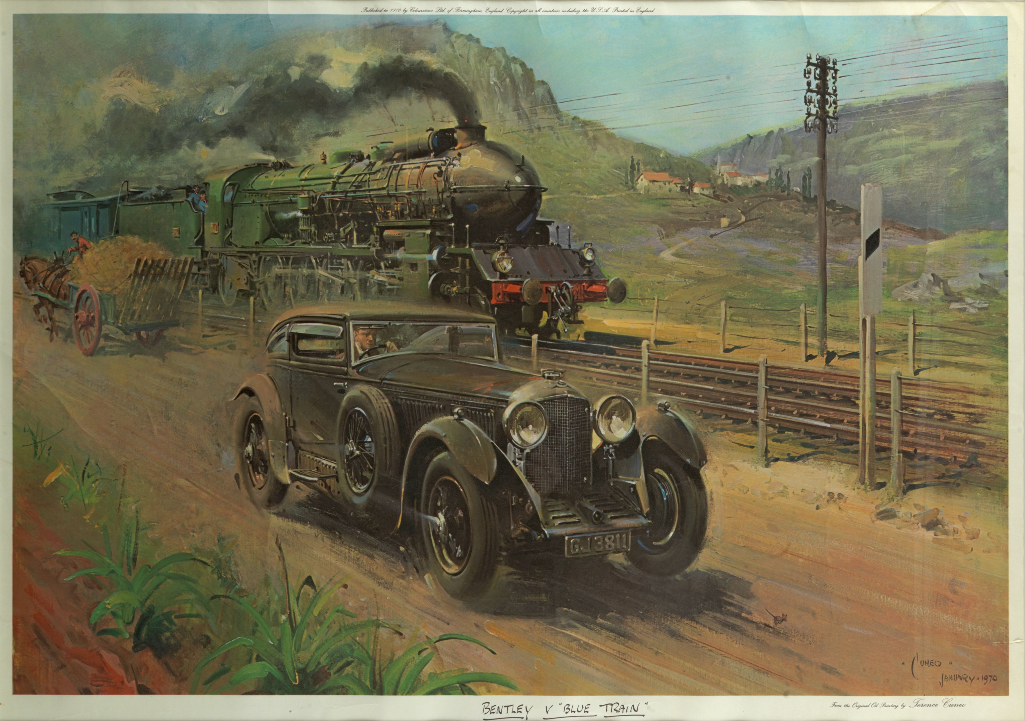 Bonhams Cars : After Terence Cuneo: 'Bentley V Blue Train' and ...