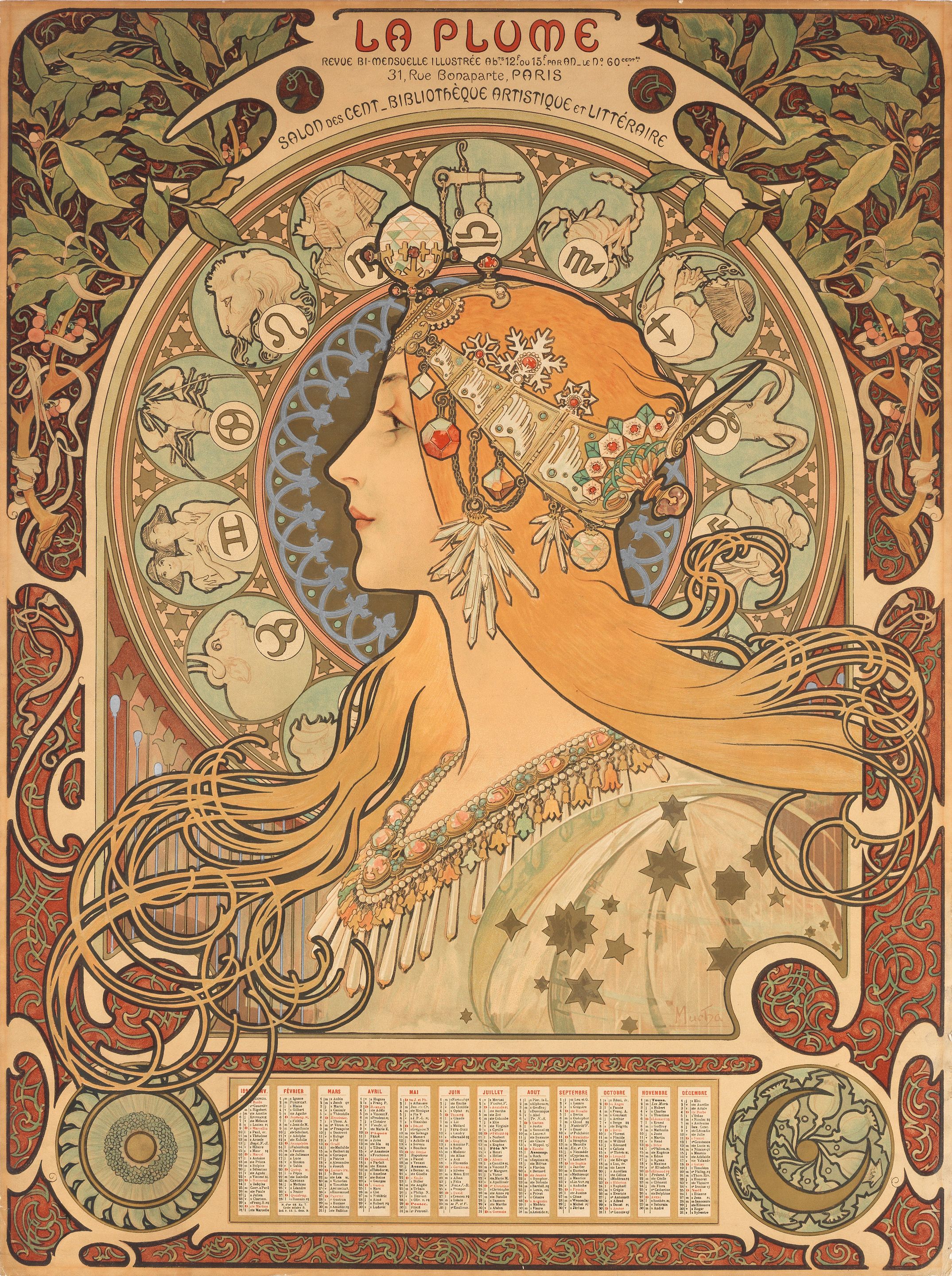 Bonhams : ALPHONSE MUCHA (1860-1939) ZODIAC, la Plume