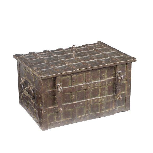 Bonhams : AN IRON AND IRON BOUND STRONG BOX OR ARMADA CHEST German ...
