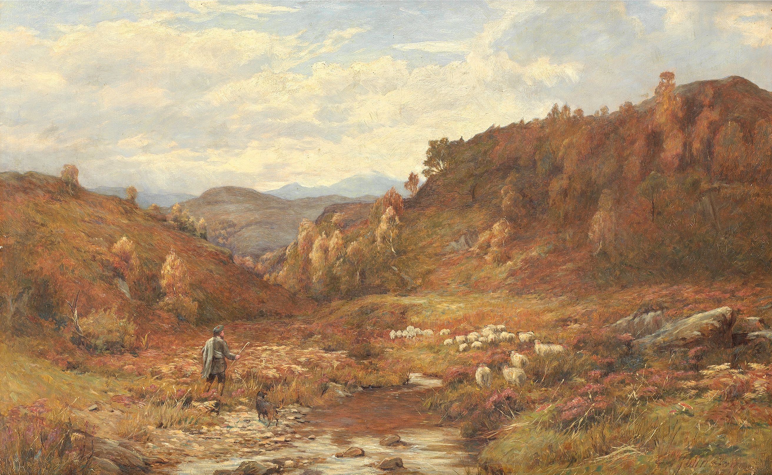 Bonhams : George Whitton Johnstone (British, 1849-1901) Shepherd and ...