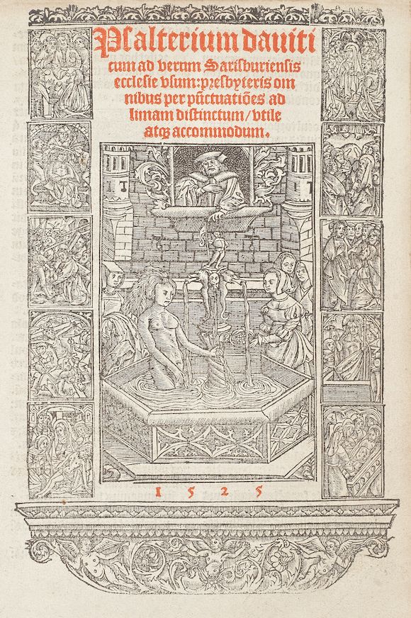 Bonhams : BREVIARY AND BIBLE PSALTER, USE OF SARUM Portiforium seu ...