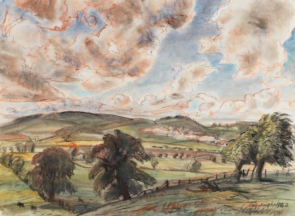 Bonhams : Dame Laura Knight, RA, RWS (British, 1877-1970) Windy landscape