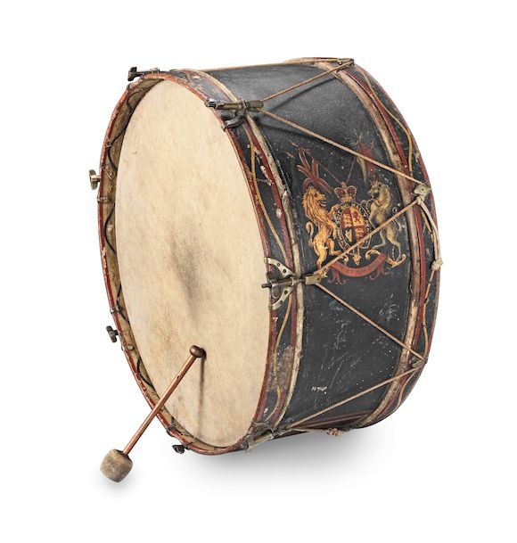 Bonhams : A large military bass drum probably early 20th century, later ...