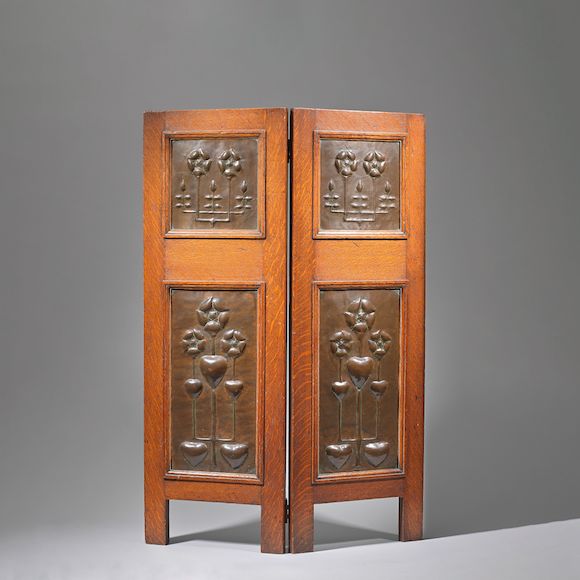 Bonhams : Attributed to Talwin Morris Glasgow School, a small two-fold ...