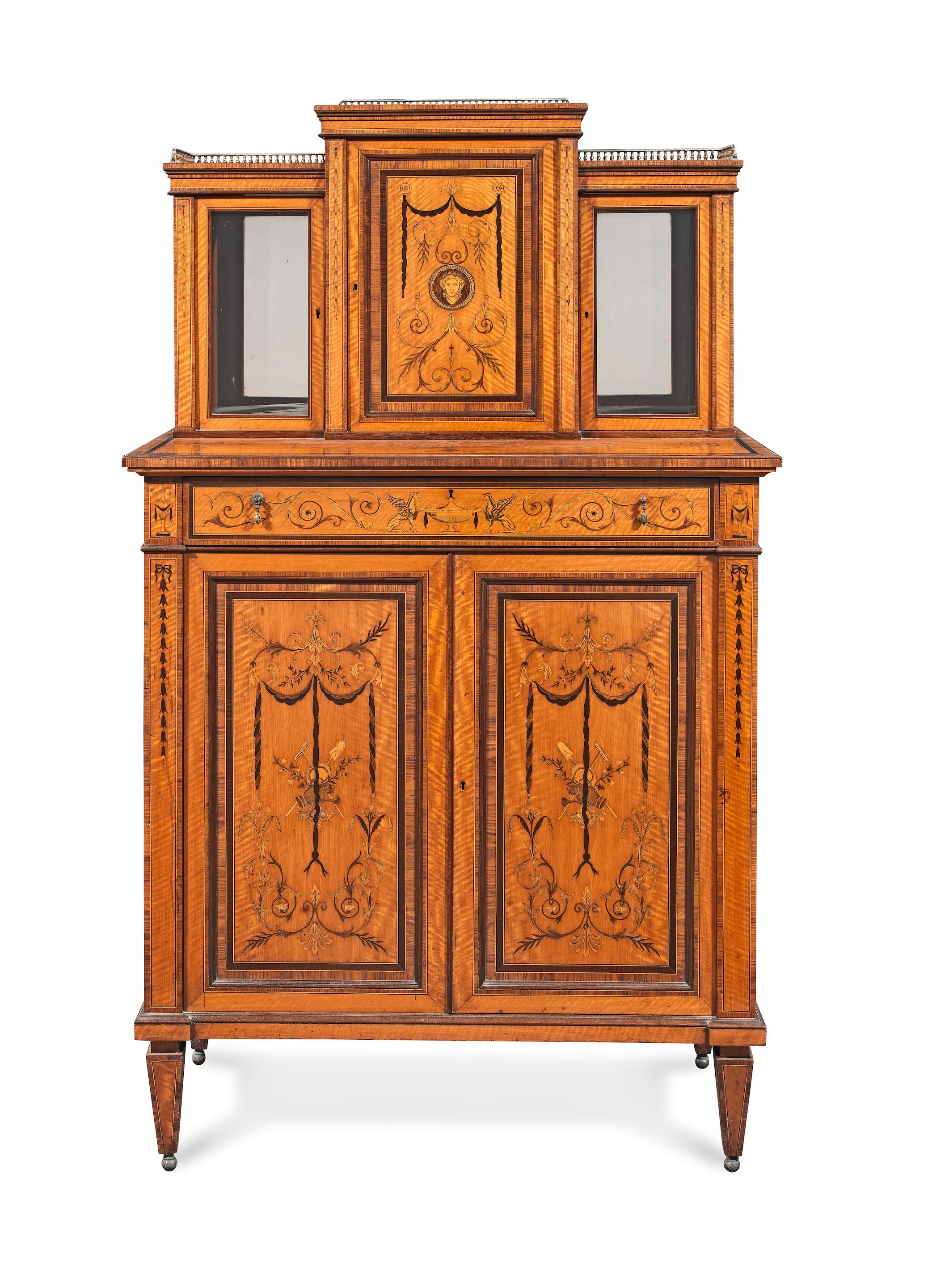 Bonhams : A fine late Victorian satinwood, tulipwood, purplewood ...