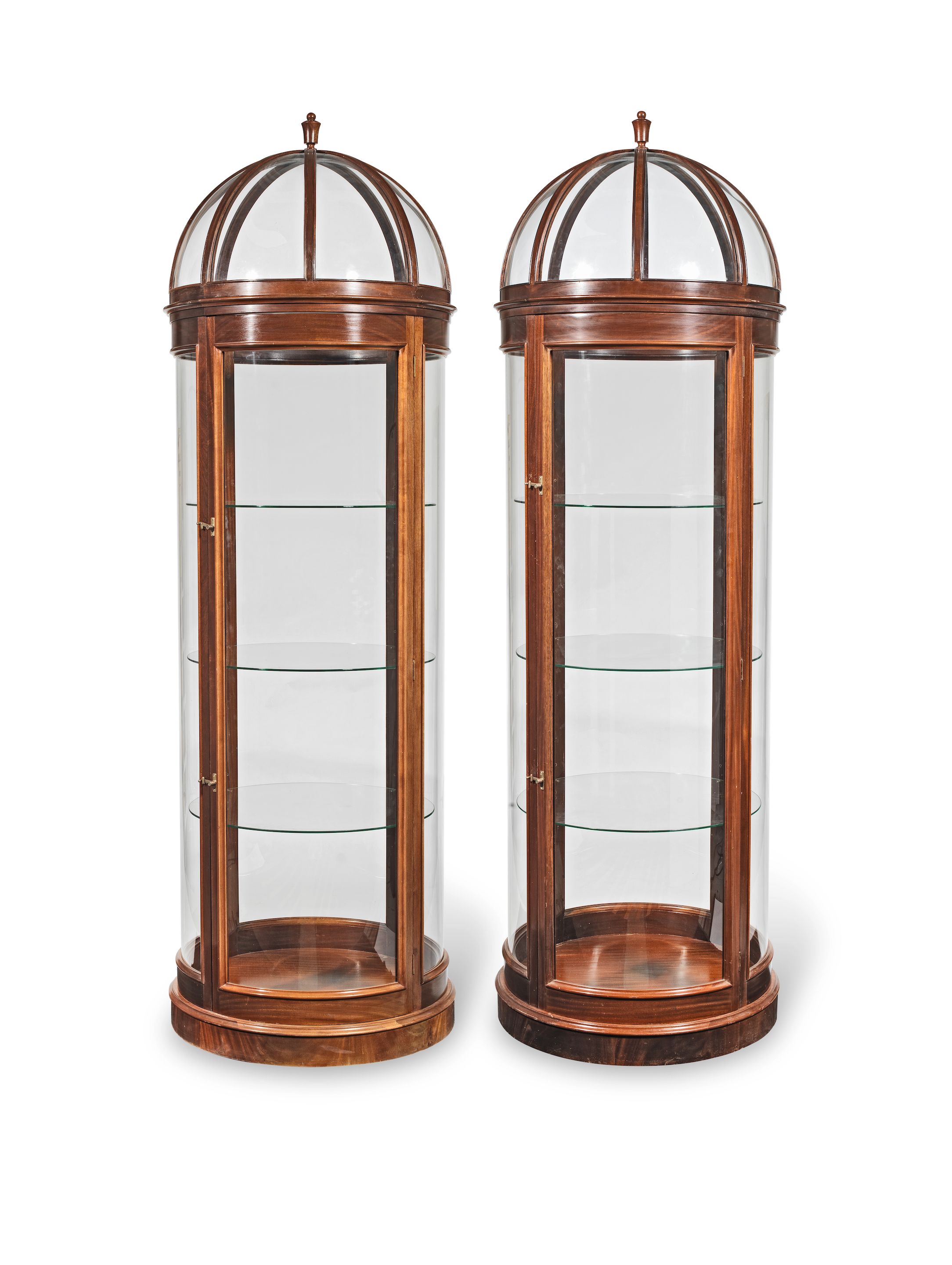 Bonhams : A pair of mahogany domed and cylindrical shop display ...