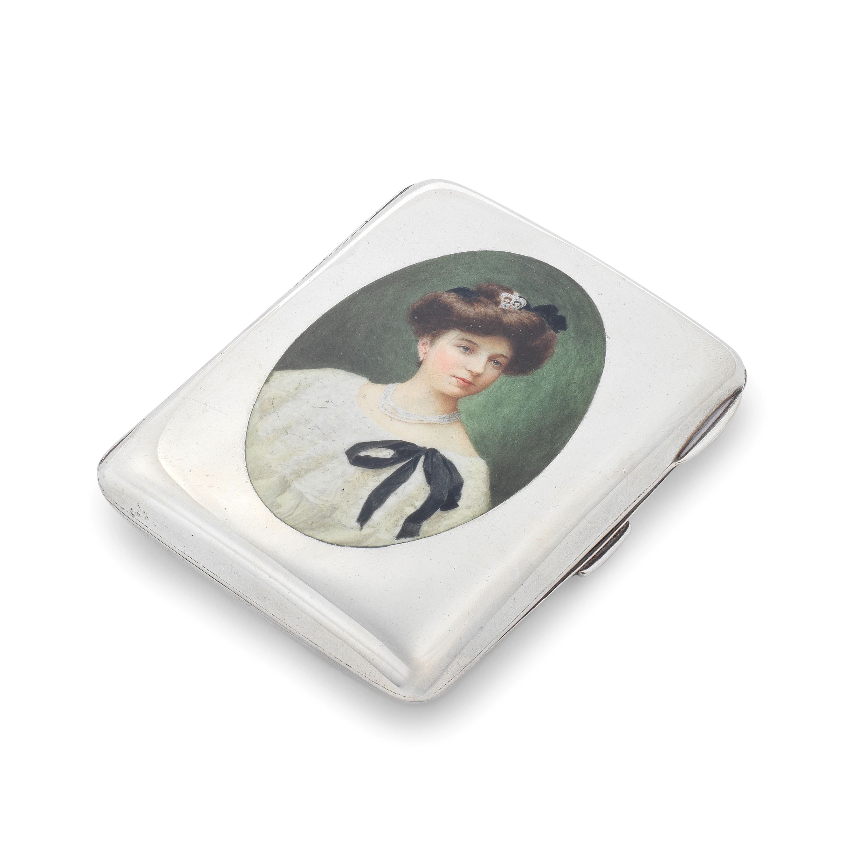 Bonhams : An Edwardian silver and enamel cigarette case Thomas Bishton ...