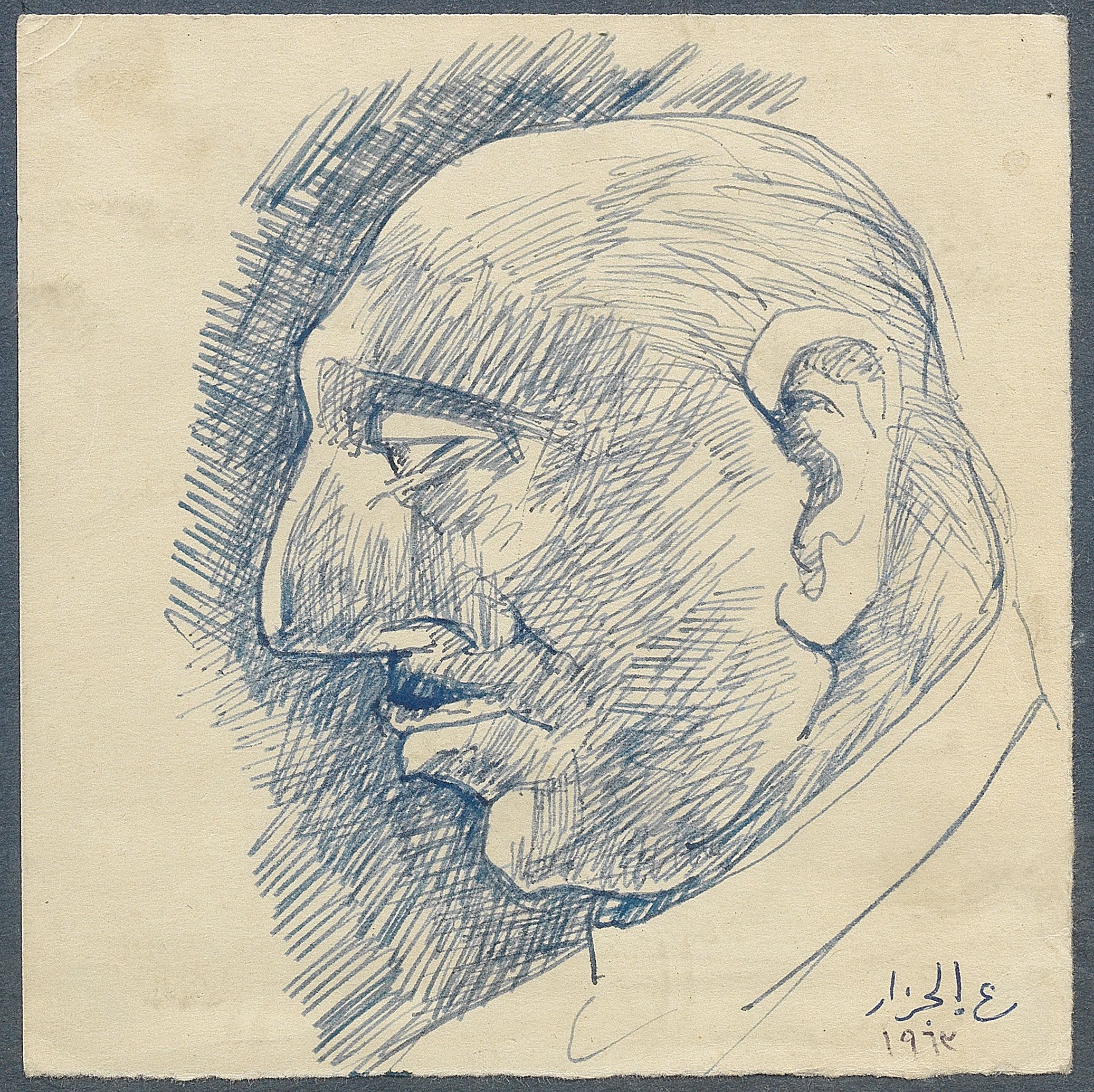 Bonhams : Abdel Hadi El-Gazzar (Egypt, 1925-1965) Untitled (Profile of a Man)