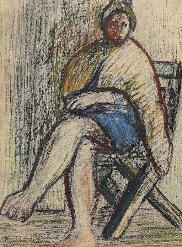 Bonhams : Abdel Hadi El-Gazzar (Egypt, 1925-1965) Untitled (Seated Woman)