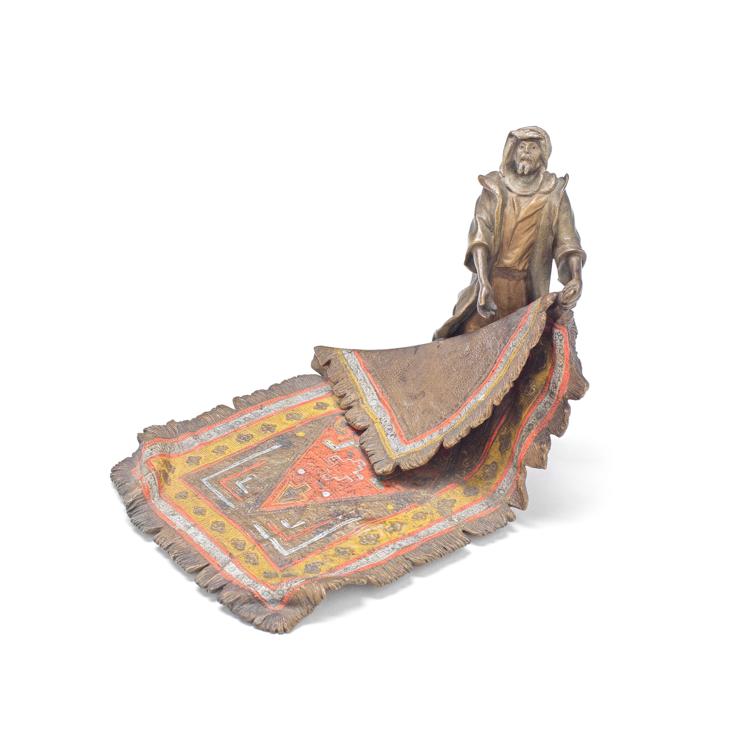 Bonhams : Franz Xavier Bergman (Austrian, 1861-1936) A cold painted bronze model of a carpet seller