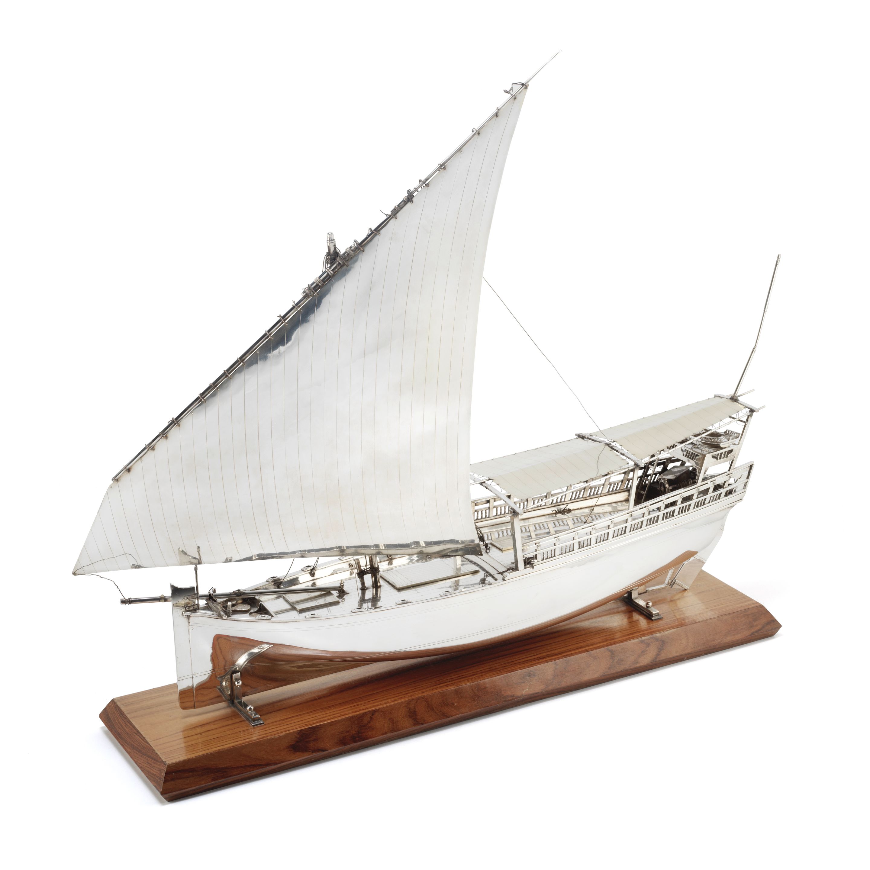 Bonhams : A monumental silver model of a traditional Arabian sailing ...