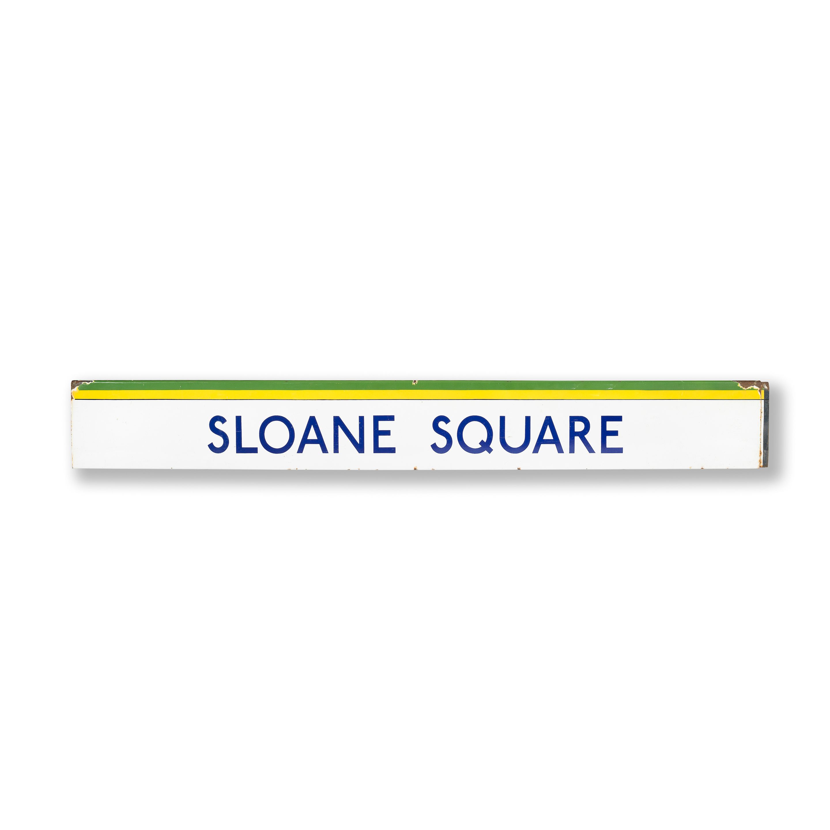 Bonhams : A 20th century enamelled metal Sloane Square tube station sign
