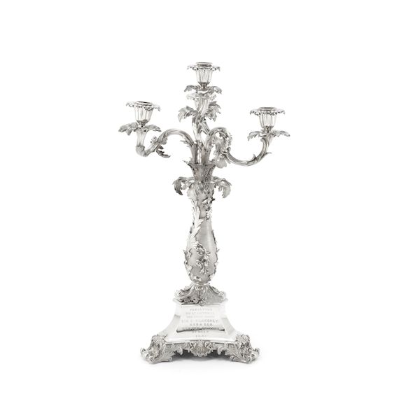 Bonhams : A monumental presentation four light candelabrum John ...
