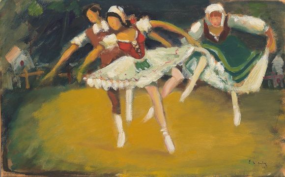Bonhams : Adham Wanly (Egypt, 1908-1959) La Fille mal gardée (Three ...