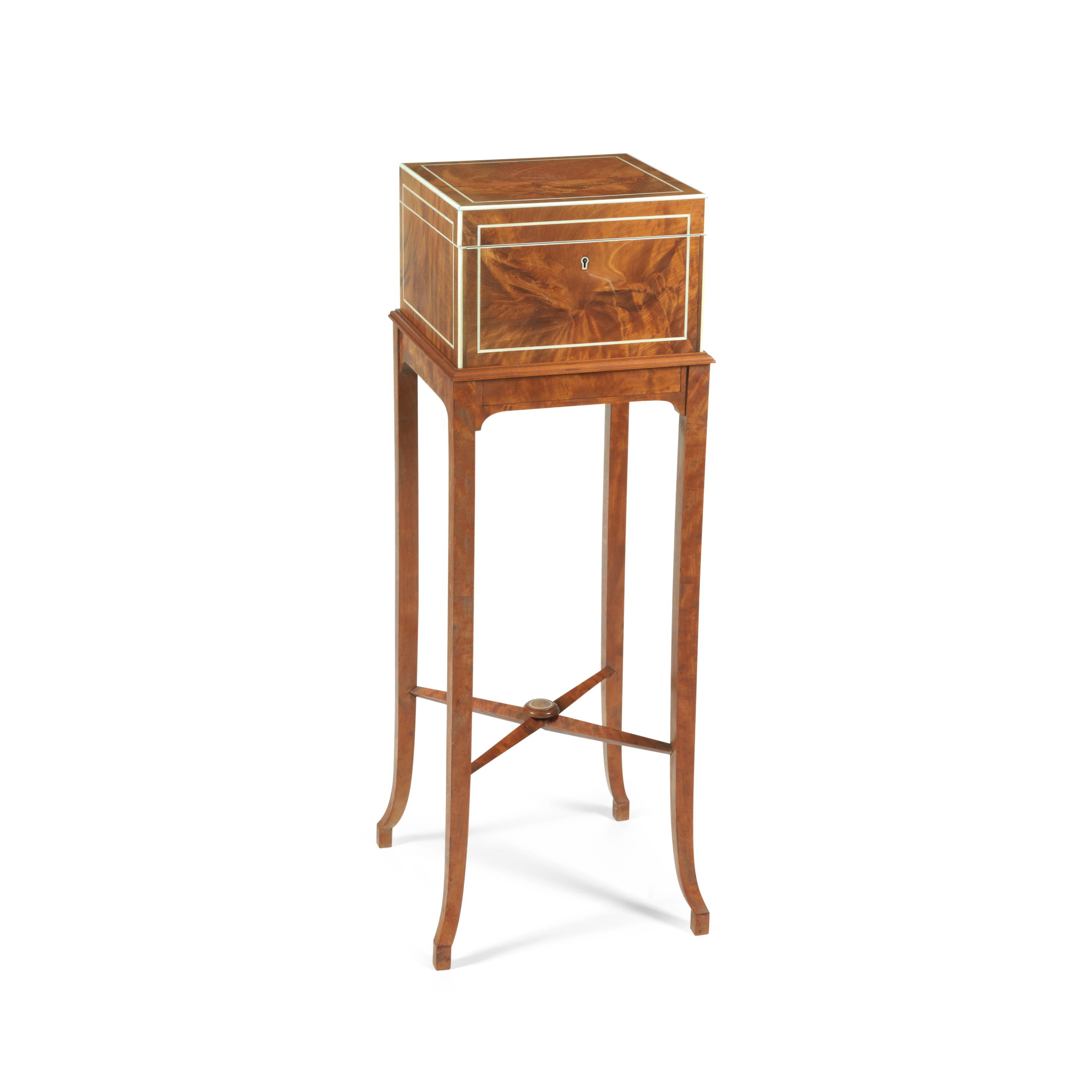 Bonhams : An Edwardian satinwood and ivory line-inlaid portable ...