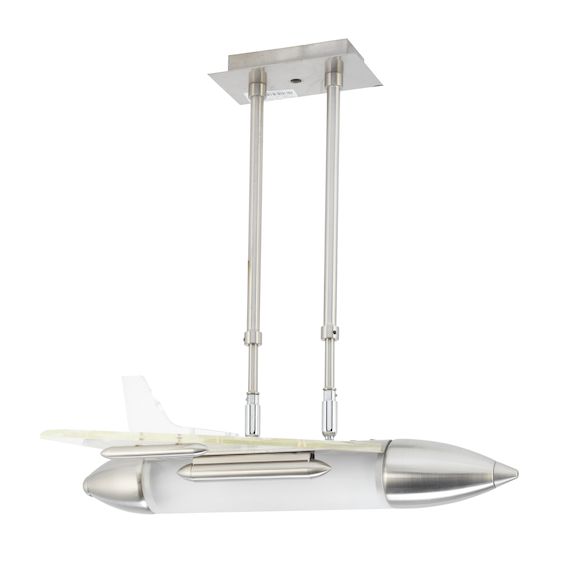 Bonhams : A polished steel and clear perspex jet plane pendant light ...