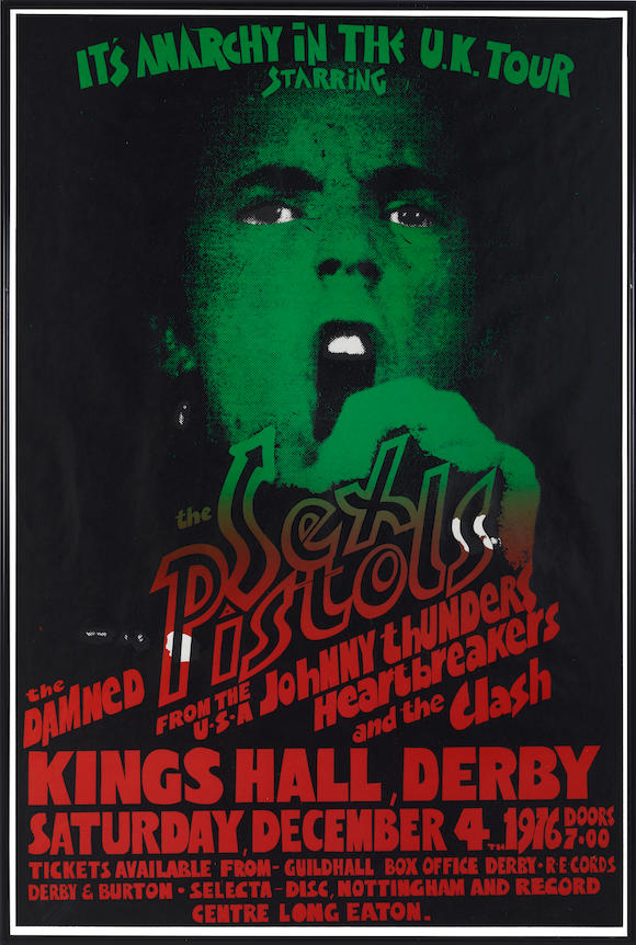 Bonhams The Sex Pistols Anarchy In The Uk Tour Poster 1972
