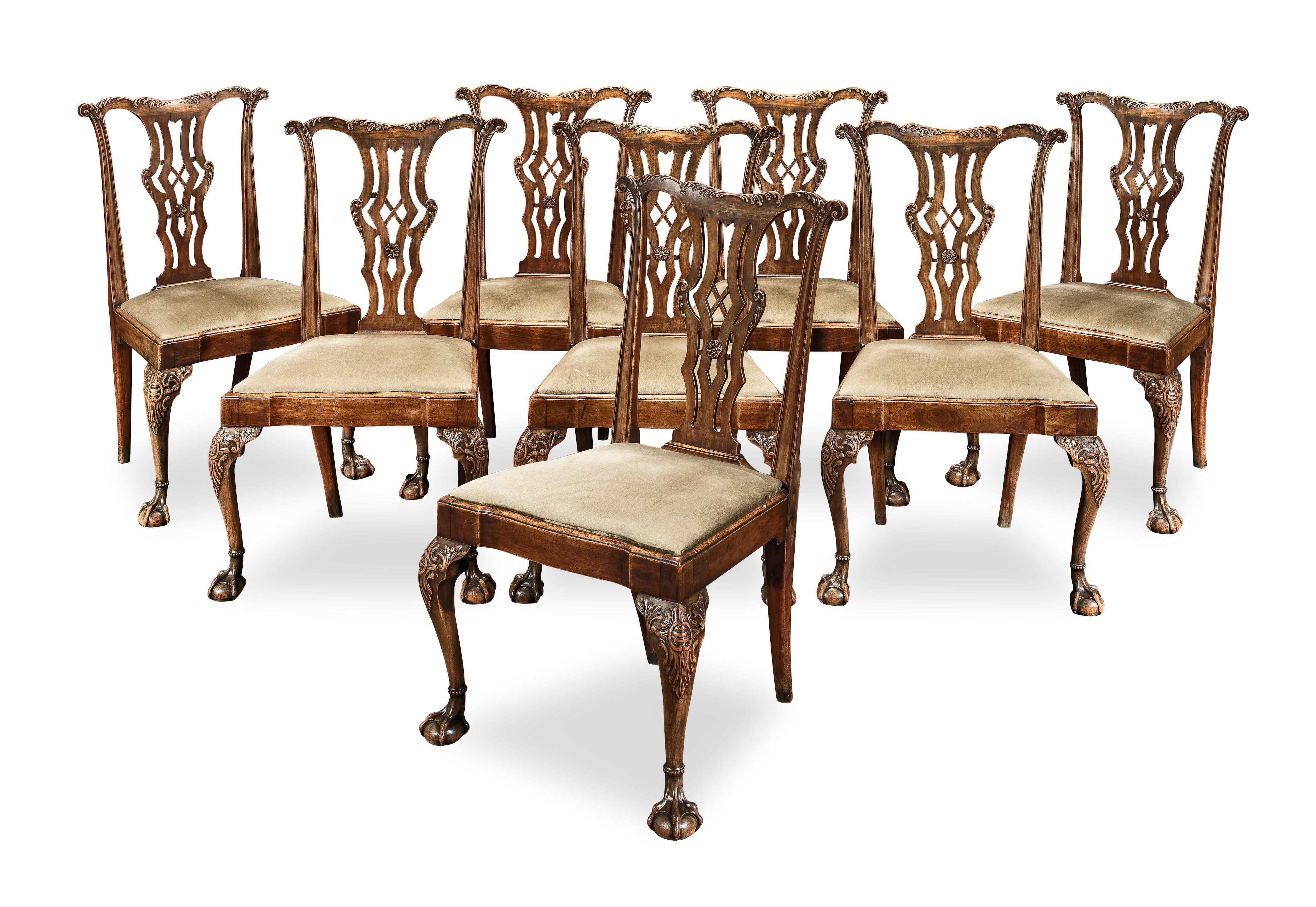 Bonhams : A set of eight Edwardian mahogany dining chairs in the George ...