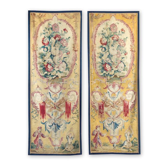 Bonhams : A pair of French tapestry portières Circa 1720-30, probably ...