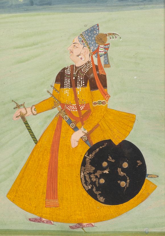 Bonhams : A rajah standing in a landscape, perhaps Maharajah Ajit Singh ...