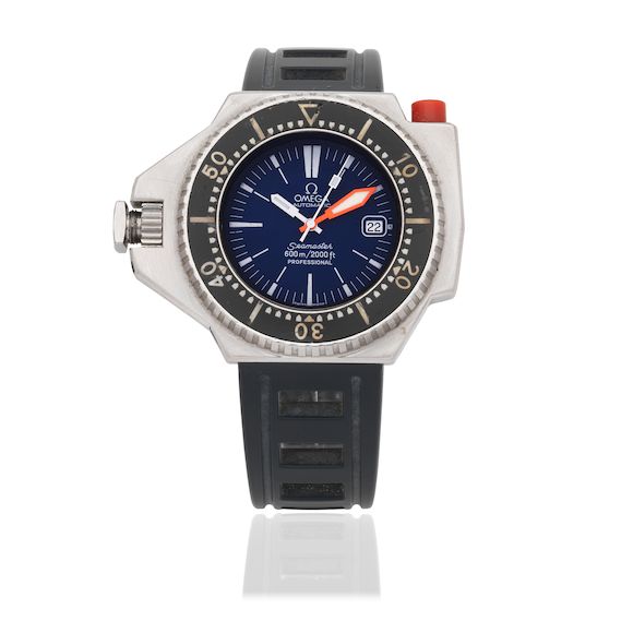 Bonhams : Omega. A stainless steel automatic diver's calendar ...