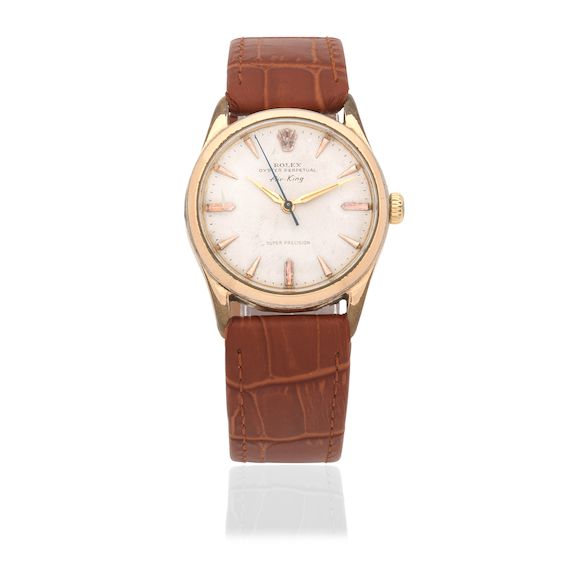 Bonhams : Rolex. A stainless steel gold plated automatic wristwatch Air ...