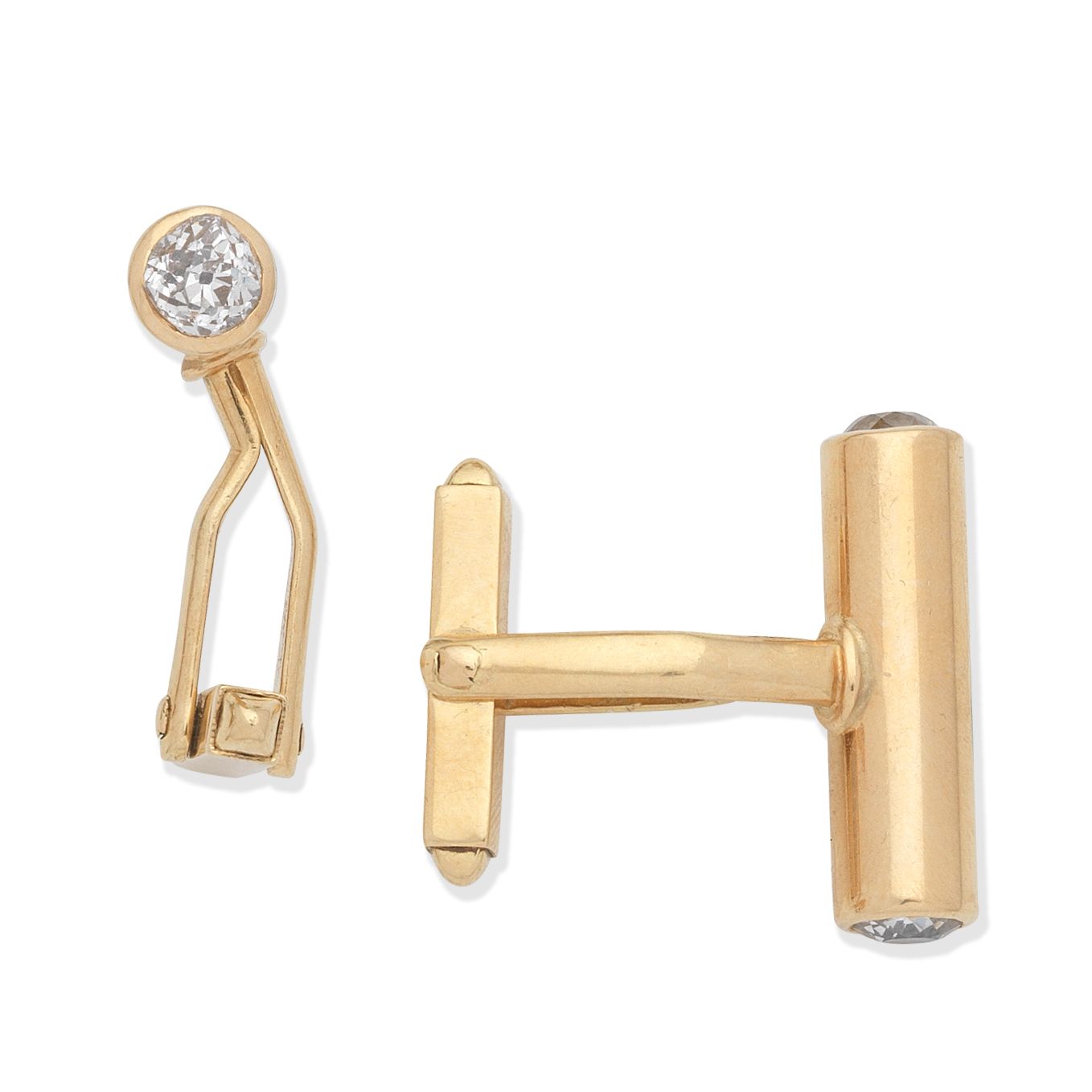 Bonhams : DIAMOND-SET CUFFLINKS