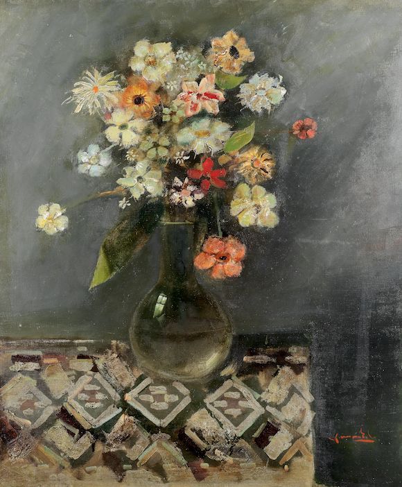 Bonhams : Konstantin Totibadze (born 1969) Still life with flowers in a ...
