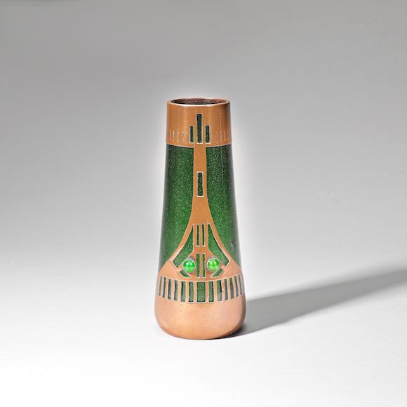 Bonhams : Attributed to Josef Riedel 'Aventurine' glass vase with ...